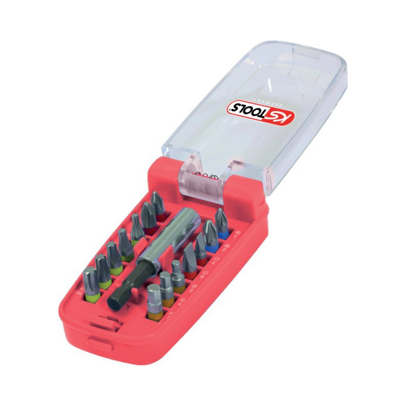 JEU DE 15 EMBOUTS DE VISSAGE A CODE COULEUR KSTOOLS 101-111465