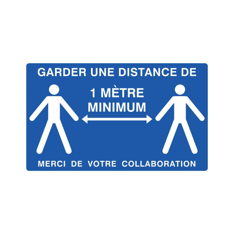 PANNEAU DISTANCE 1METRE/ADHESIF 330X200MM | pièces remorque agricole