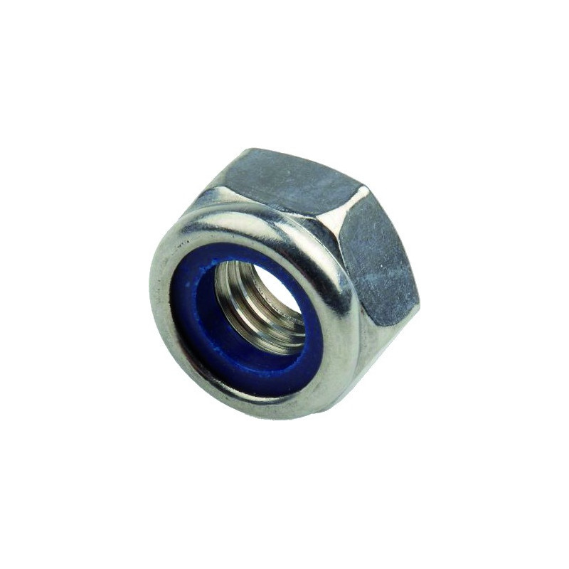 Ecrou hexagonal frein nylon d.8mm inox a2 (boite de 50) 101-108834
