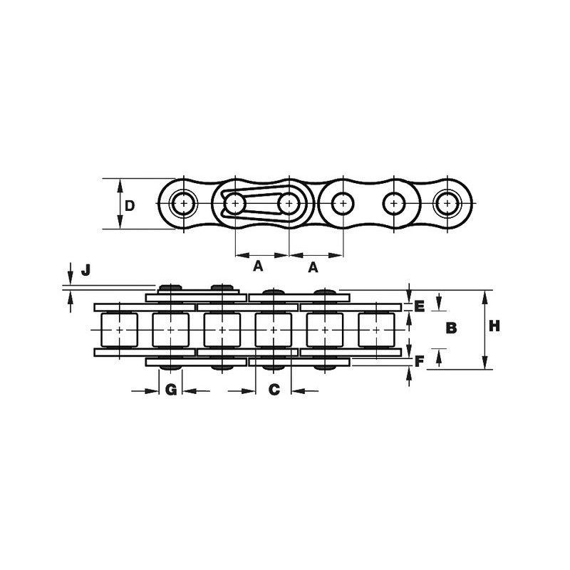 CHAINE SIMPLE ASA 120-H 38,10 ELITE FLEXON LE METRE