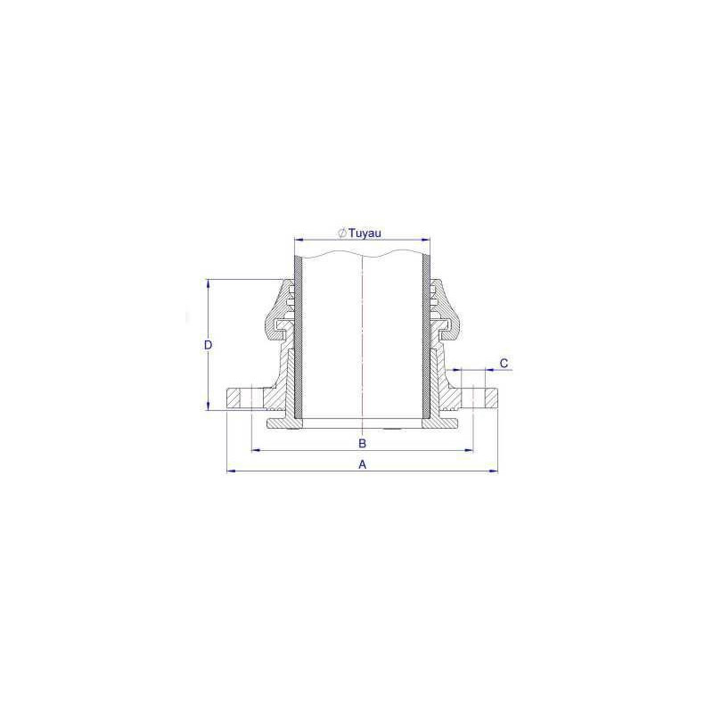 Bride de raccordement auto-butée pour tube PVC/PEHD DN150 | Equipe...