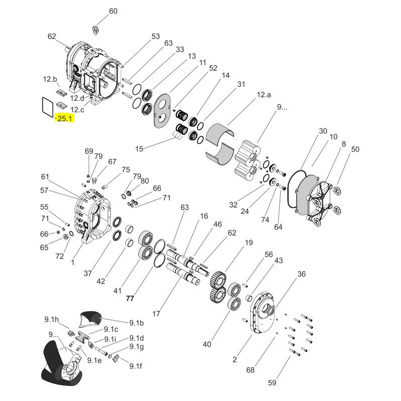 Joint plat de bride 2mm - NBR - Série PL300/HPL300