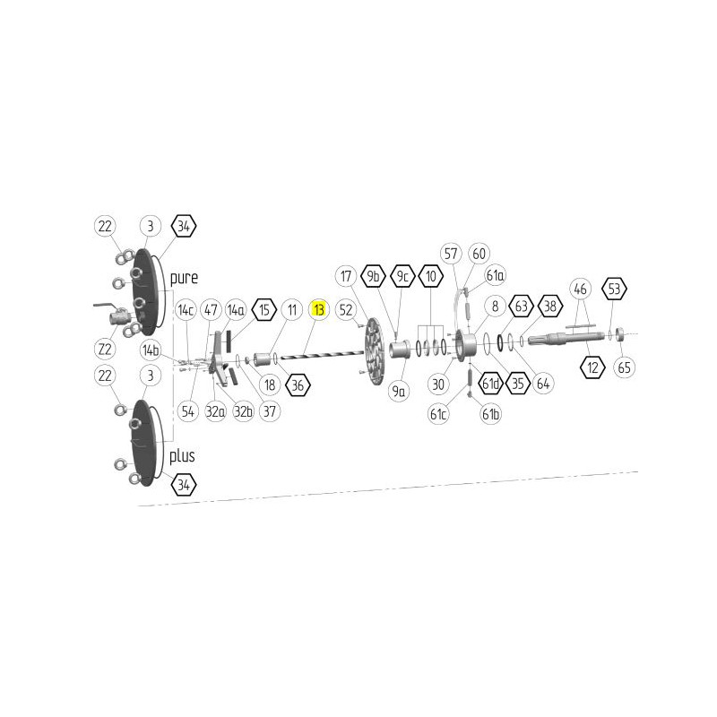 Vis centrale de centrage et de serrage - M16x433 - ACIER 1.7225 - S...