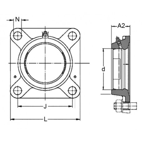 PALIER AUTO-ALIGNEUR CARRE FONTE FY 507 M SKF