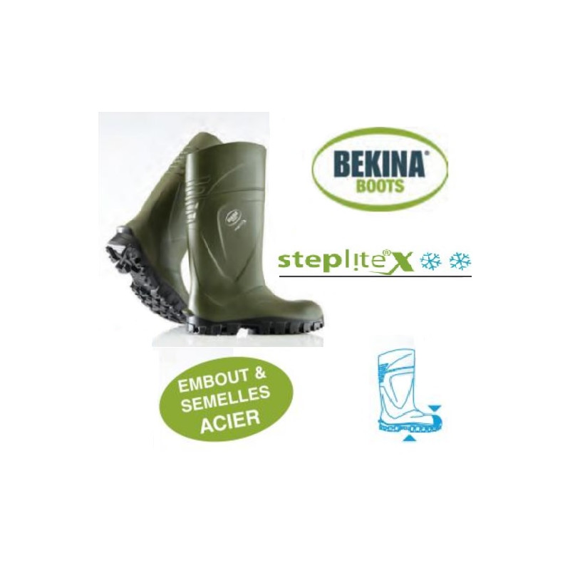 Bottes Steplite X Solidgrip -30°C BEKINA Neotane avec embout et semelle ...