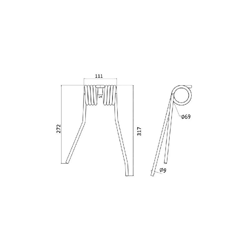 Dent de faneuse adaptable gauche FARENDLOSE code-agri vente en lig...